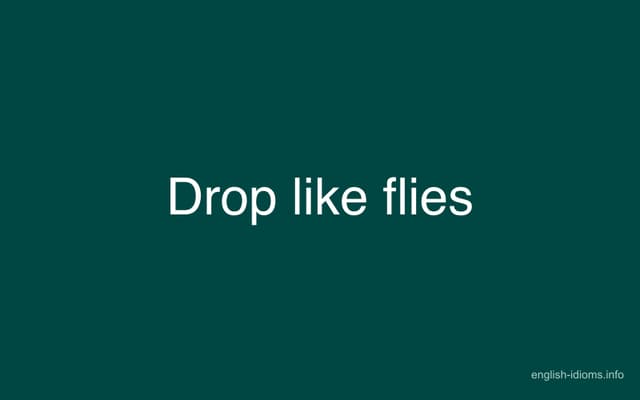 Drop like flies