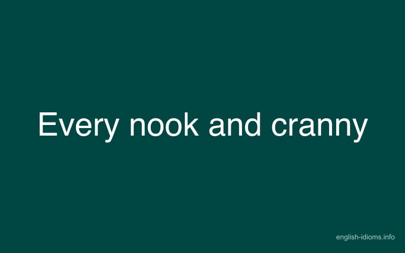 Every nook and cranny