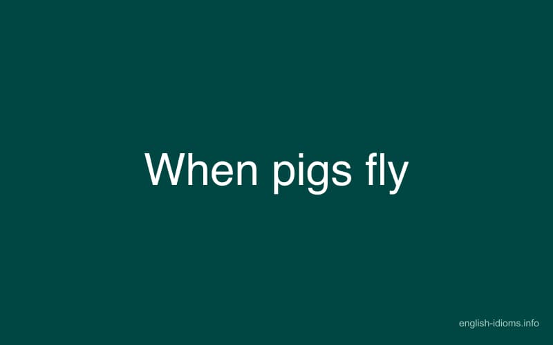 When pigs fly