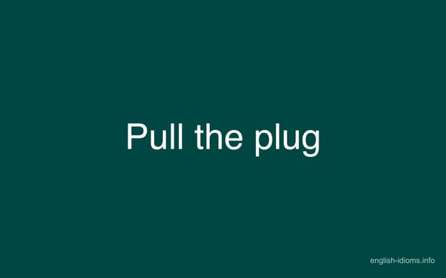Pull the plug
