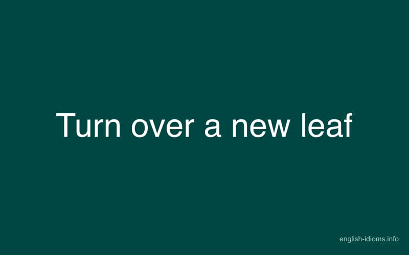 Turn over a new leaf